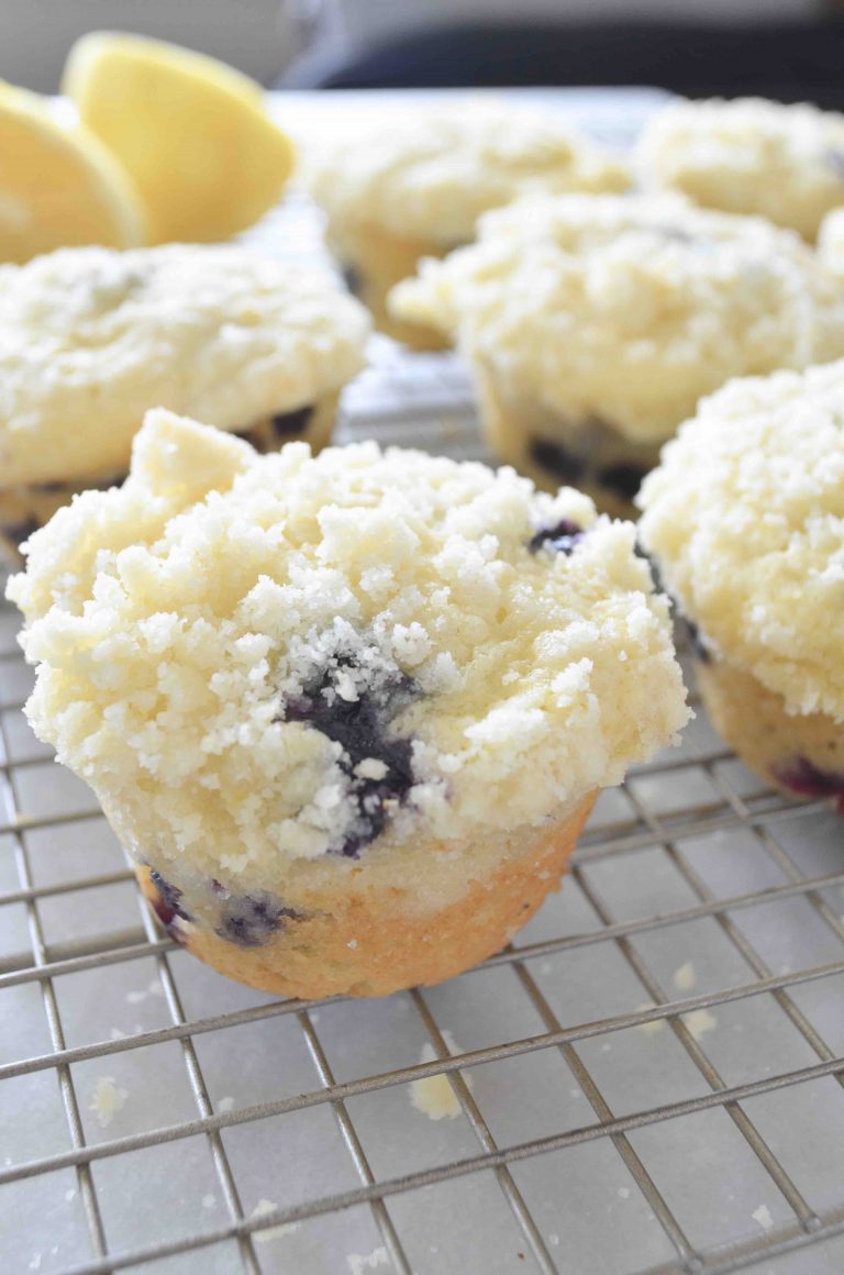 Lemon Blueberry Muffins with Lemony Crumble - From Scratch with Maria ...